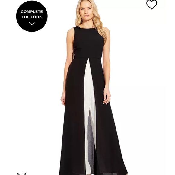 Adrianna Papell | Pants & Jumpsuits | Colorblock Overlay Jumpsuit ...
